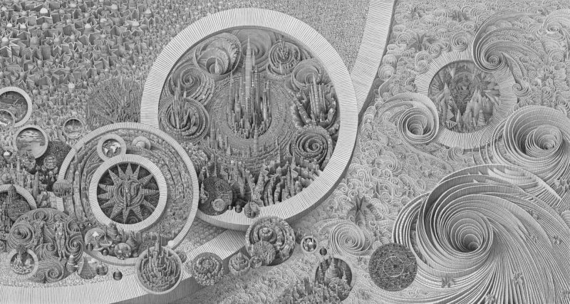Infinite Cityscapes: Hyper-Detailed Architectural Drawings by Benjamin Sack